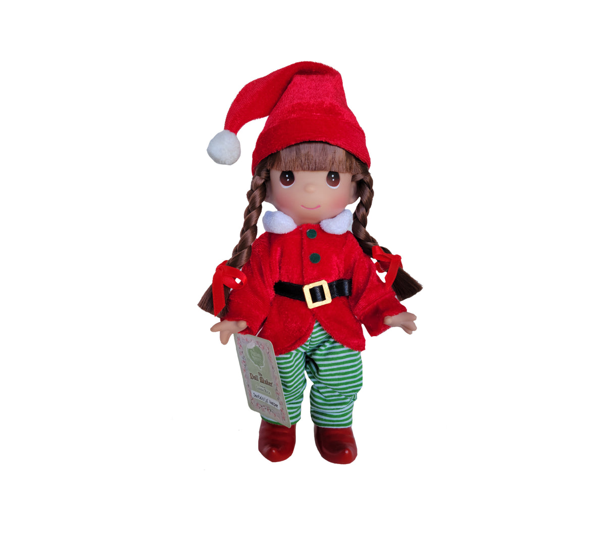 Santa’s Lil’ Helper - Brunette - 9 inch doll – The Doll Maker